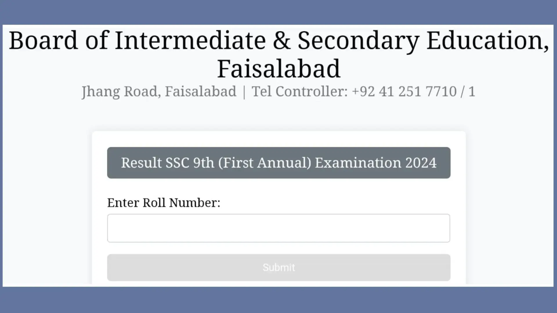 BISE Faisalabad 9th Class Result 2024 - British Trade Test Institute ...
